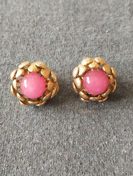 Gold Ohrclips, Vintage, rosa Stein, Clip-Ohrringe (Gebraucht) in Wil SG ...