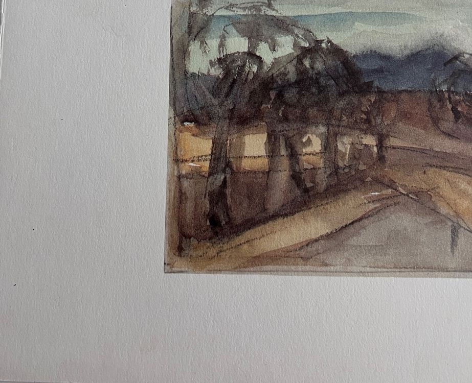 Landschaft Aquarell Monogrammiert Datiert | Kaufen auf Ricardo