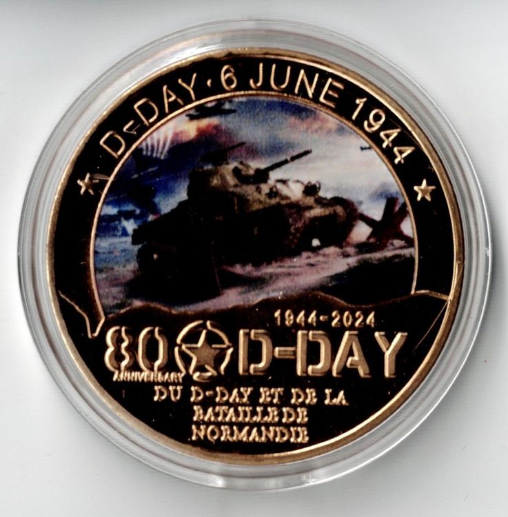D-Day_6.June 1944_80_D-Day_1944-2024_Medaille 5 (Neu (gemäss Beschreibung)) in Hombrechtikon für ...
