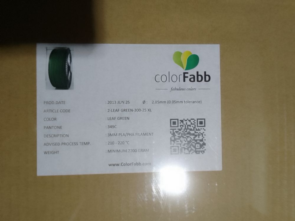 4 Rolle PLA 3 mm ColorFabb 3D Druck 8.8KG (Neu und originalverpackt) in ...