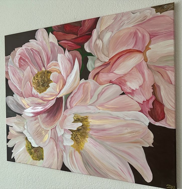 Acrylbild- Pfingstrosen | Kaufen auf Ricardo