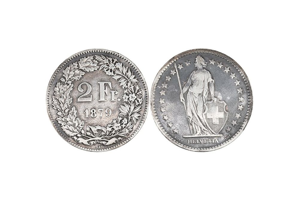 2 Franken von 1879 in sehr schöner Erhaltung. Start ab 1.-- (Gebraucht) in Kollbrunn für CHF 32 ...