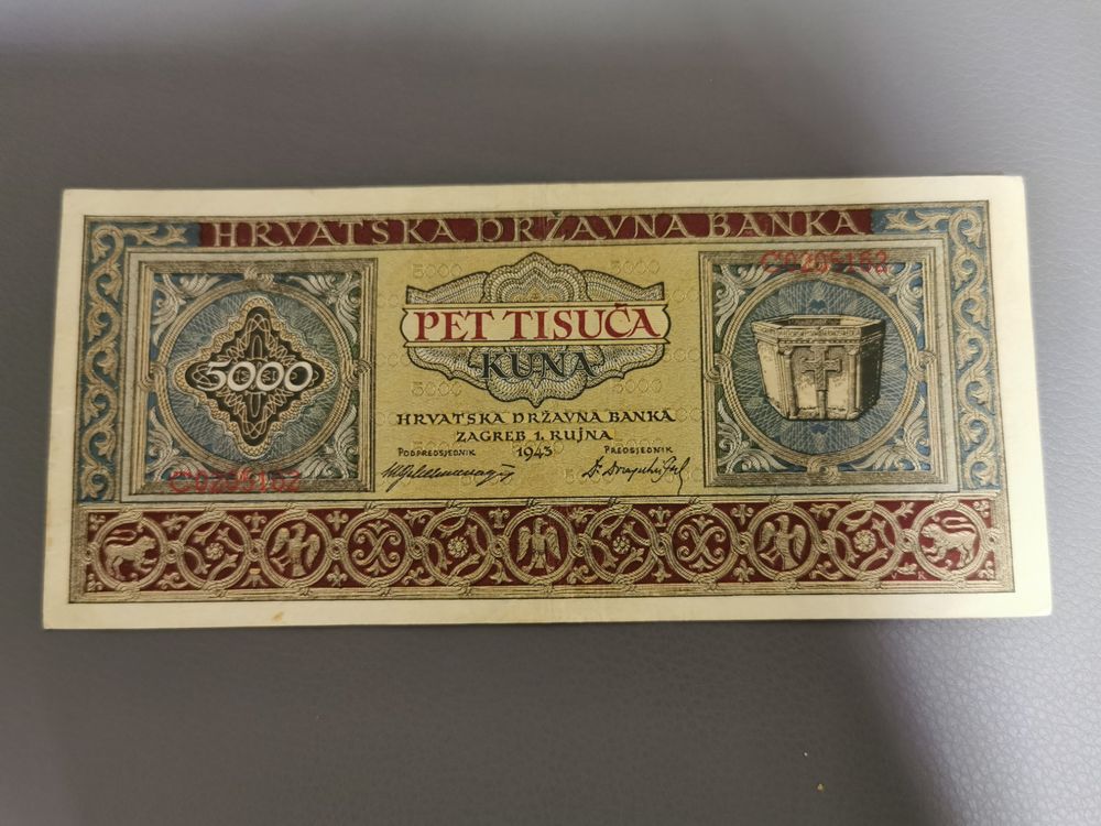 5000 Kuna 1943 NDH Kroatien (Gebraucht) in Zürich für CHF 15 – mit ...