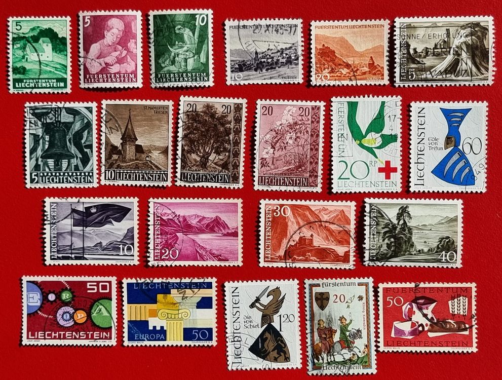 LIECHTENSTEIN KLEINE SAMMLUNG AUS 127 1937 - 402 1966 GEBR. (Gebraucht) in Düdingen für CHF 2 ...