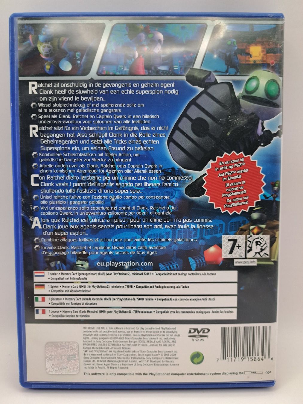 Secret Agent Clank EN/FR/DE/IT/ES (Playstation 2/PS2) (Gebraucht) in ...