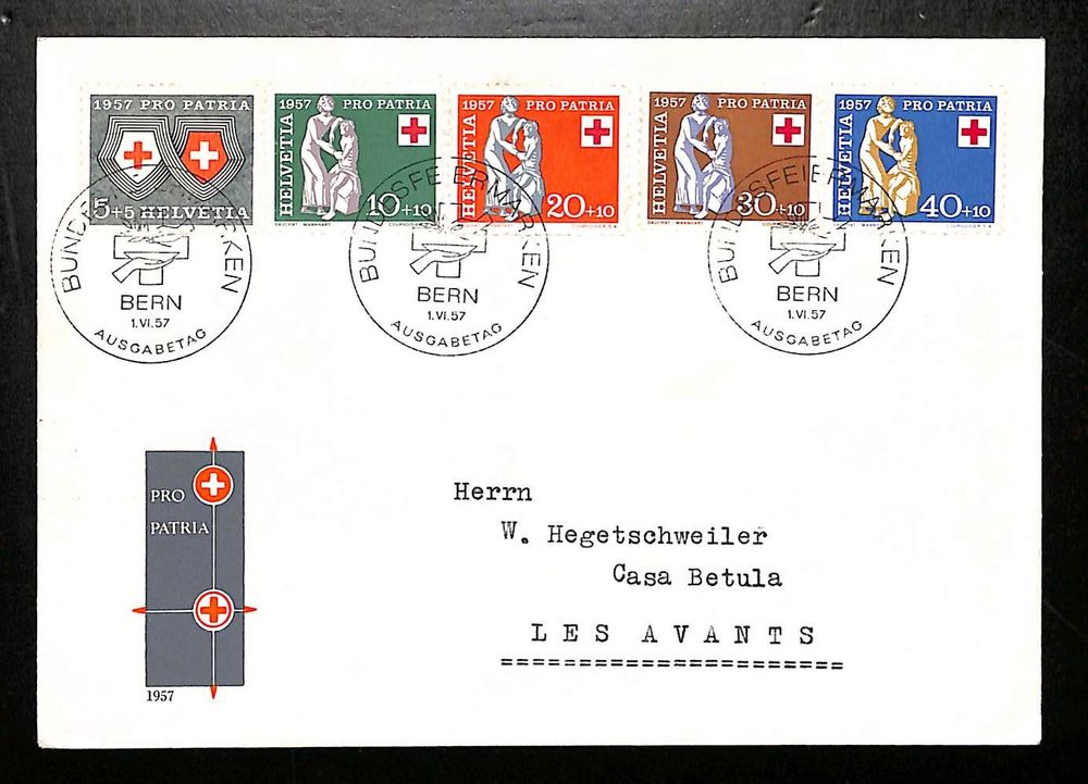 1957 FDC Pro Patria illustrierter Ersttasbrief | Kaufen auf Ricardo