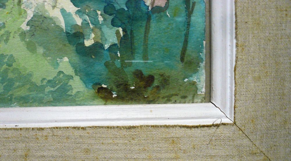 Aquarell aufwendig gerahmt, MÜHLE am Bach | Kaufen auf Ricardo