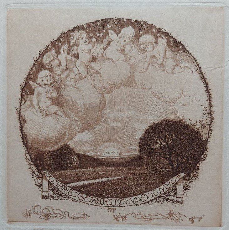 Exlibris Alfred Soder - Original Radierung mit Remarque (Gebraucht) in ...