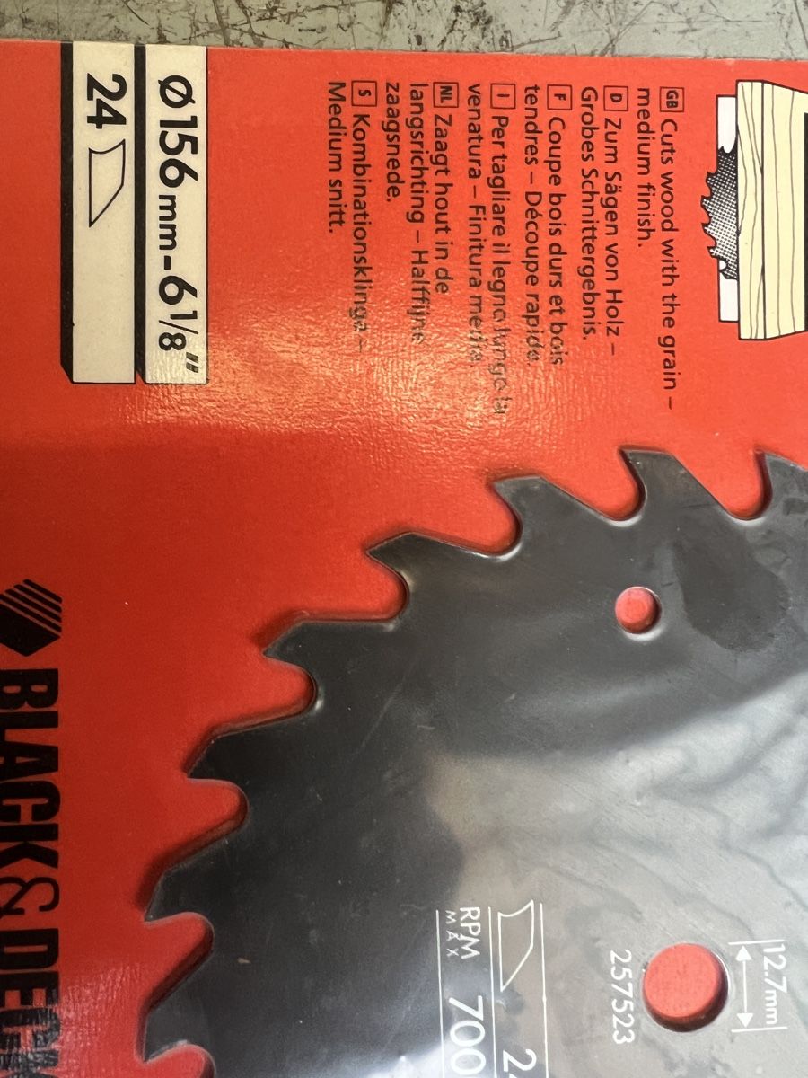 Black&Decker Kreissägeblatt, Stahl, Ø156mm, Neu! (Neu und originalverpackt) in Mellingen für CHF ...