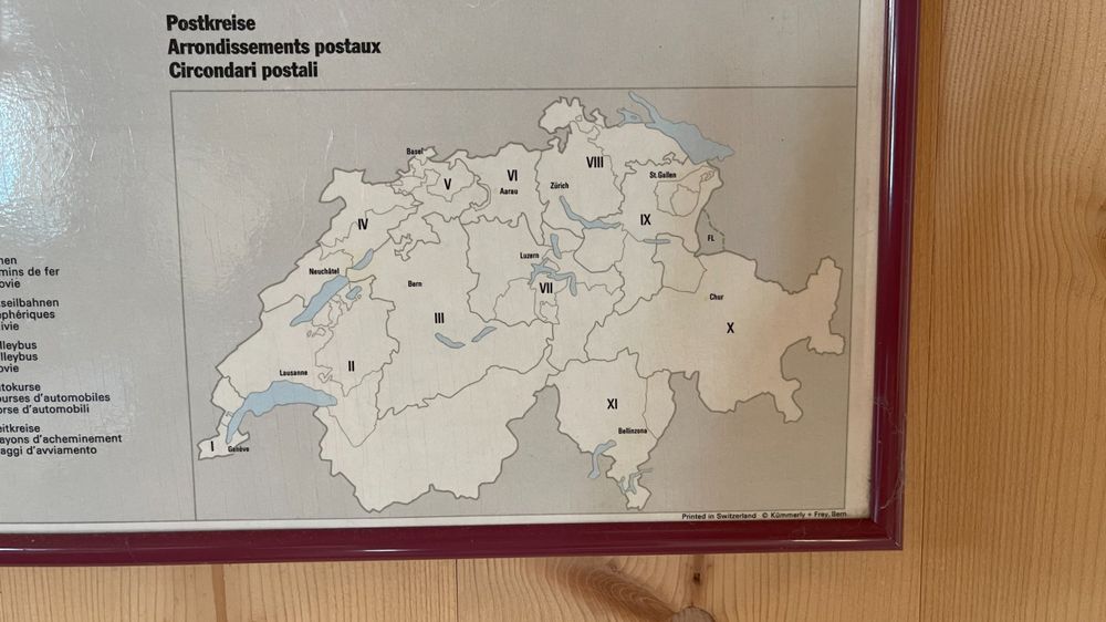 Poster Landkarte Schweiz mit Postleitzahlen | Kaufen auf Ricardo
