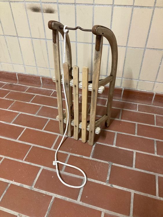 Holzschlitten Davos Schlittler Schlitten Vintage Retro (Gebraucht) in ...