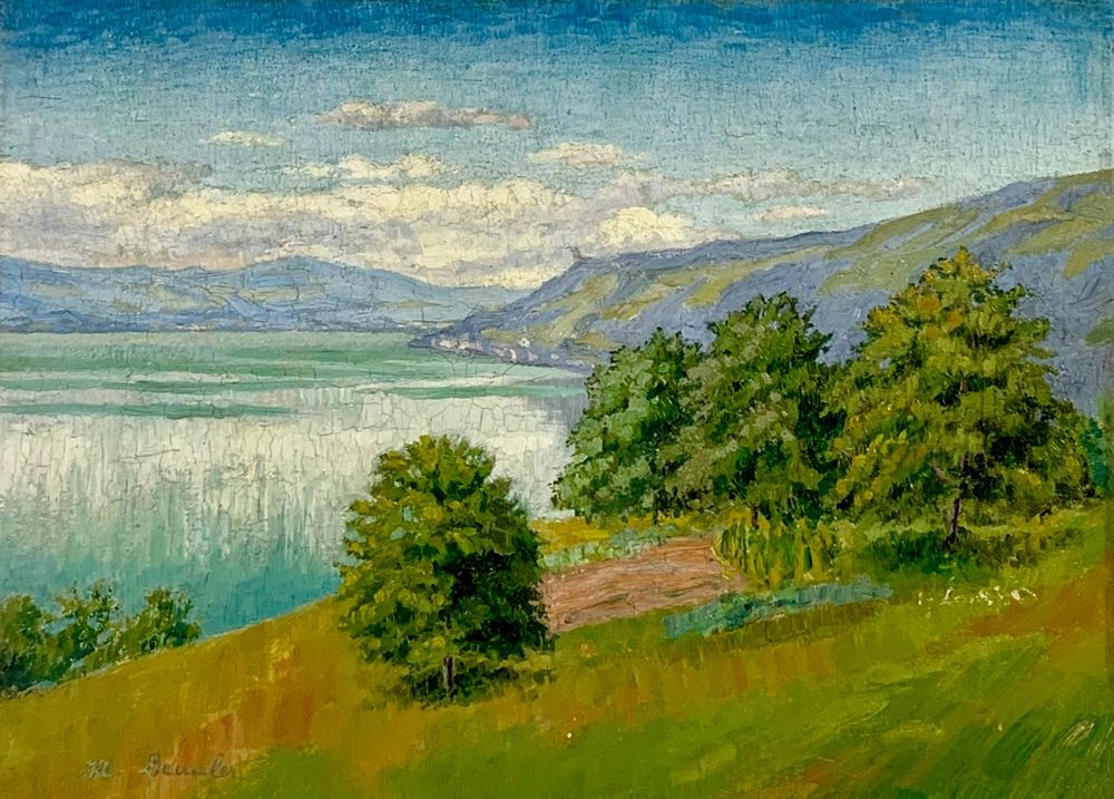 Klara Dennler (1894-1987)Berglandschaft &See Anblick Gemälde (Gebraucht) in Root für CHF 40 ...