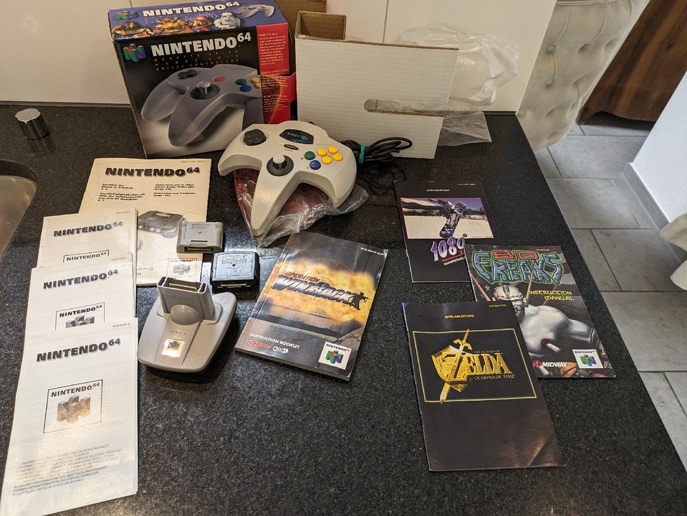N64 Kontroller, OVP, Gameboy Adapter, Spielanleitung,usw (Gebraucht) in ...