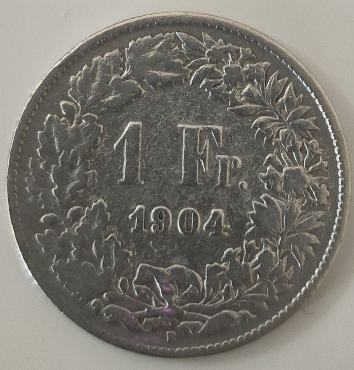 Sehr seltene 1 Franken Silber Münze Schweiz 1904 B 0,4 Mil. | Kaufen auf Ricardo