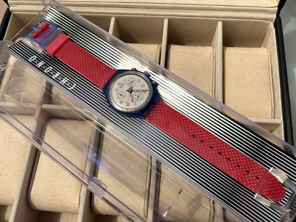Montre Swatch chrono JFK SCN103 complète set fonctionne 1992 | Kaufen ...