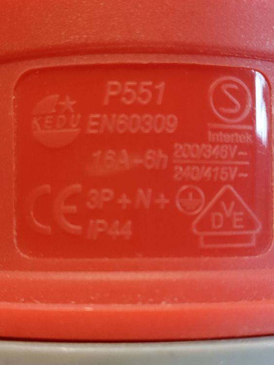 Stecker CEE16A, 5-polig, Phasenwechsel | Acheter sur Ricardo