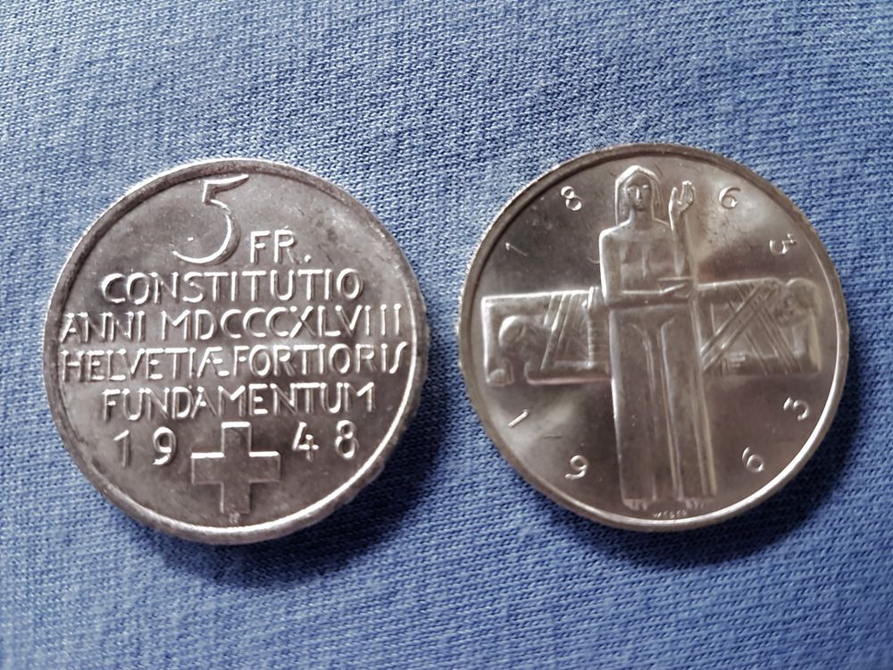 2x5 Franken Silber Gedenkmünzen 1948-1963 ab nur 1 Fr !!! | Kaufen auf Ricardo