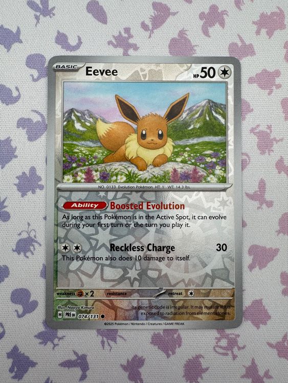 Pokemon Eevee Reverse Holo Prismatic Evolutions 074/131 EN (Gebraucht ...