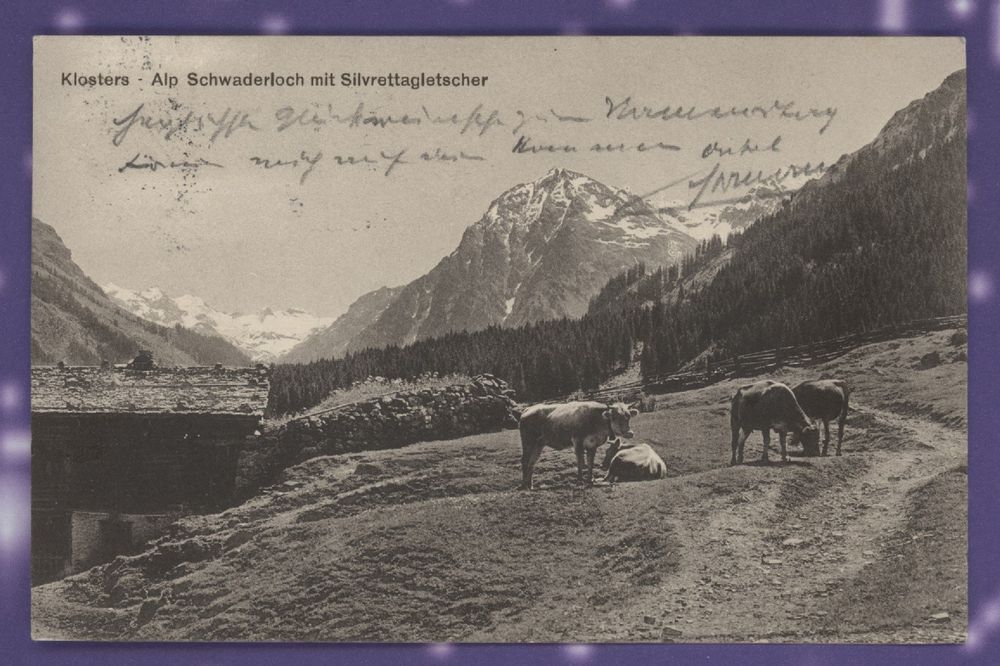 Historische Postkarte Klosters 1912, seltene Marke (Gebraucht) in ...