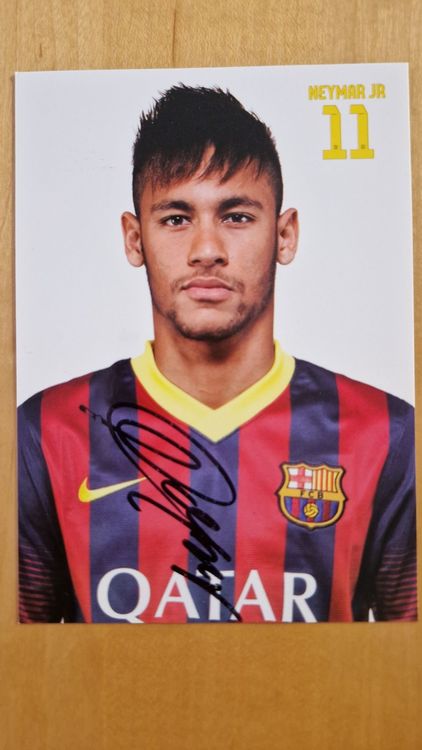 Neymar, Original Autogramm auf Karte FCBarcelona in Farbe (Gebraucht ...