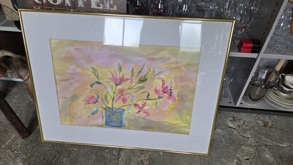 Blumen Aquarell Gemälde, gerahmt, Wanddeko für Ihr Zuhause (Gebraucht) in Uzwil für CHF 25 – nur ...