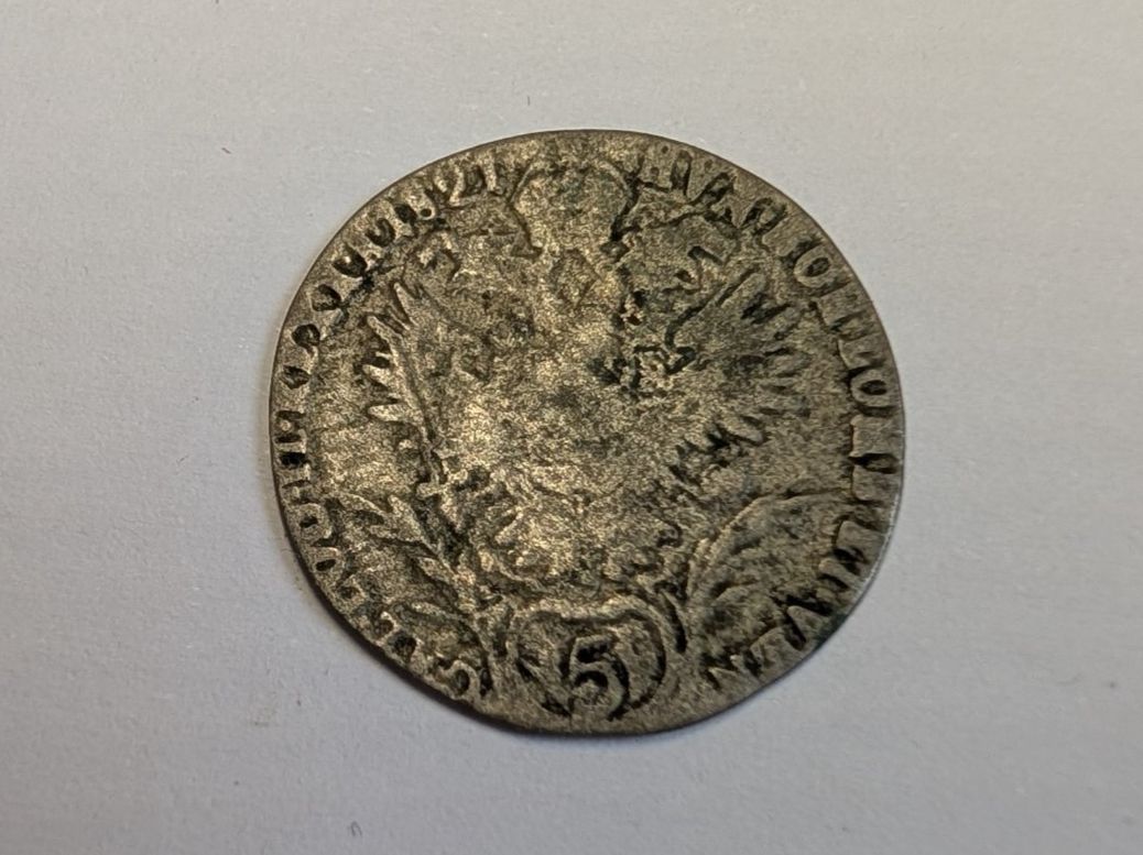 🇦🇹 Austria 5 Kreuzer Billon 1821 (Silver Alloy) (Gebraucht) in ...