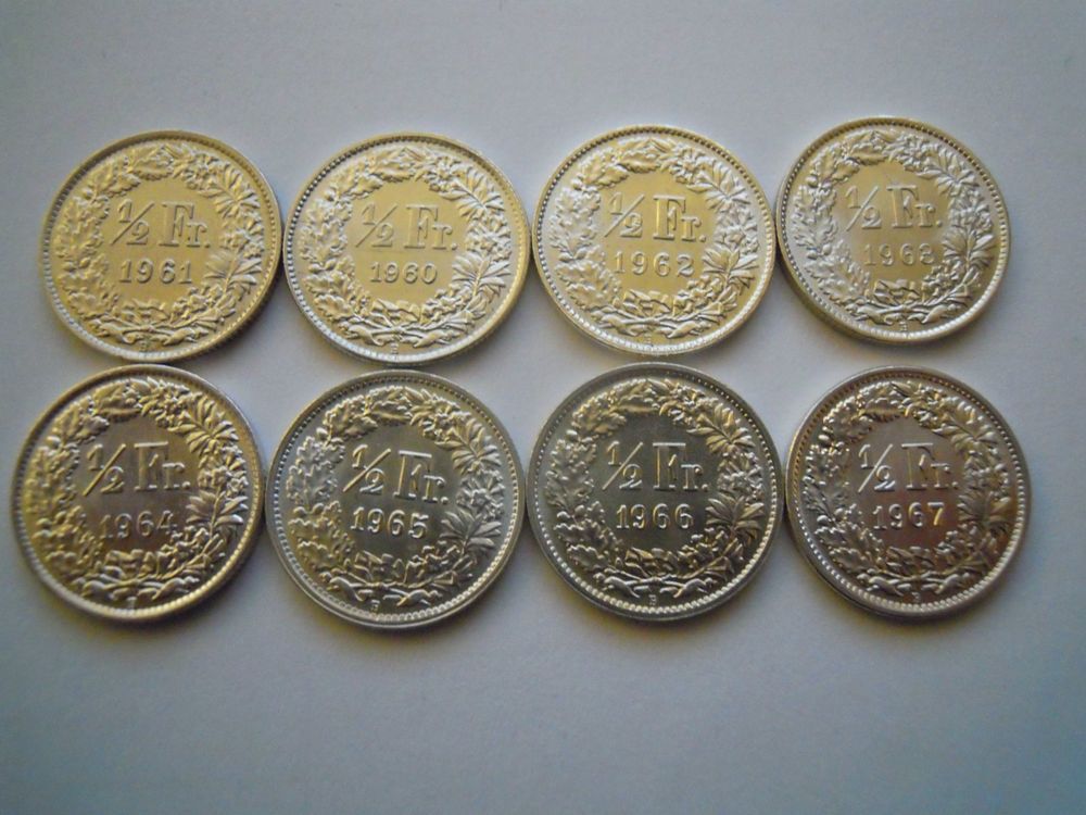 8 x 50 Rp. unz/stgl 1960-1967 (Neu (gemäss Beschreibung)) in Kriegstetten für CHF 9.1 – mit ...