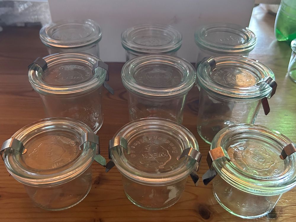 9Weck Einmachglas 6x170 und 3x 80ml Sturzform mit Glasdeckel | Kaufen auf Ricardo