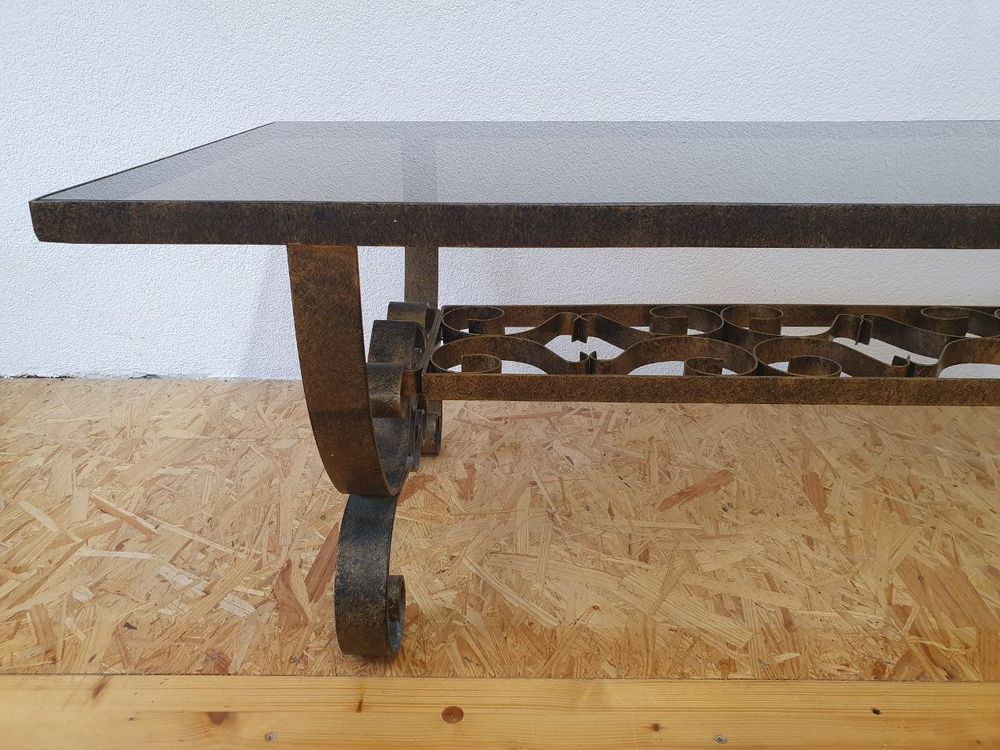 Salontisch mit Schmiedeeisen und Glasplatte N 6169 (Gebraucht) in Roggwil BE für CHF 1 – nur ...