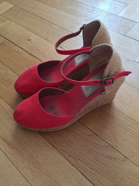 Sandales espadrille compensées rouge - taille 38 | Kaufen auf Ricardo