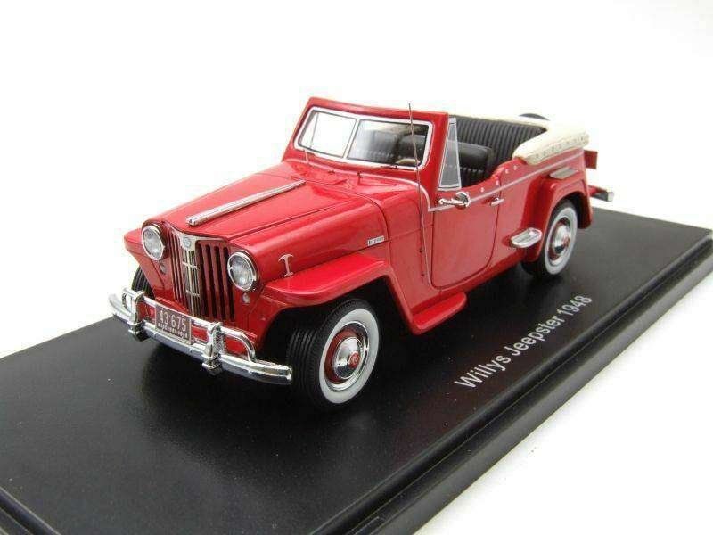 Jeep Willys Jeepster VJ 1948-1950 rot 1:43 von NEO Scale | Kaufen auf ...