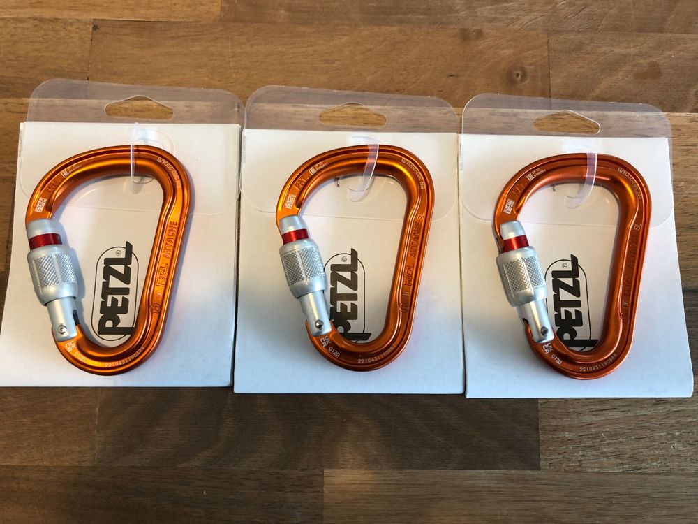 3X Petzl Attache HMS Schraubkarabiner NEU (Neu und originalverpackt) in ...