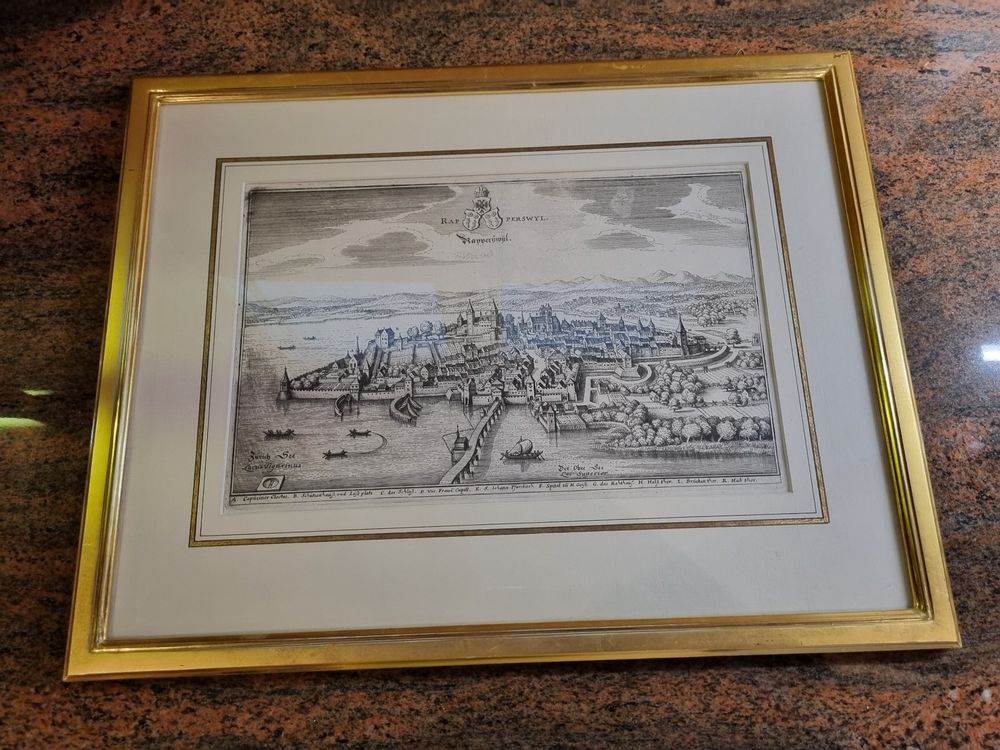 Antiker Kupferstich Rapperswil um 1650 gerahmt TOP (Gebraucht) in Trachslau für CHF 420 – mit ...