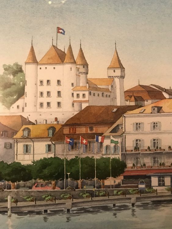 aquarelle originale peinture château de nyon, Suisse (Neu und originalverpackt) in Gland für CHF ...