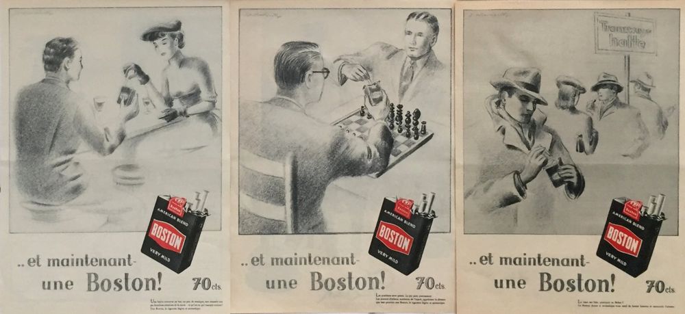 Boston Cigarettes - 6 alte Werbungen / Publicités 1949 (5) (Gebraucht ...