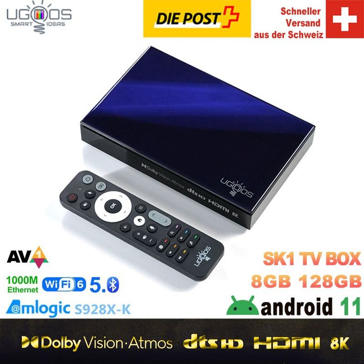 8K HDR TV Box 8GB 128GB Dolby Vision Atmos HDMI Widevine L1 (Neu und ...