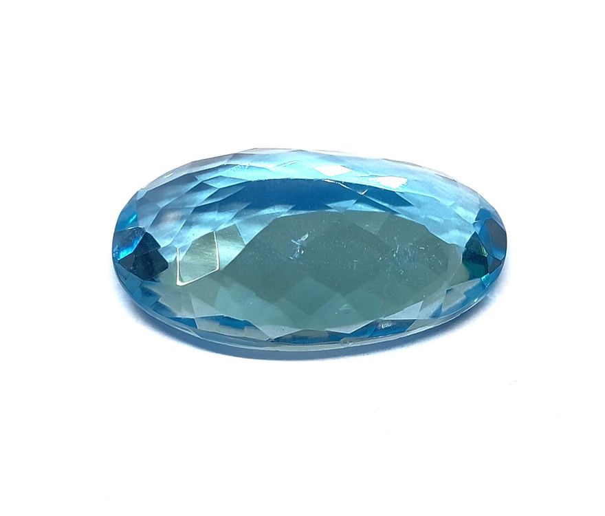 Promo - 1x Topaze ovale Swiss Blue 16x12mm - Valeur 250.- Fr (Neuf ...