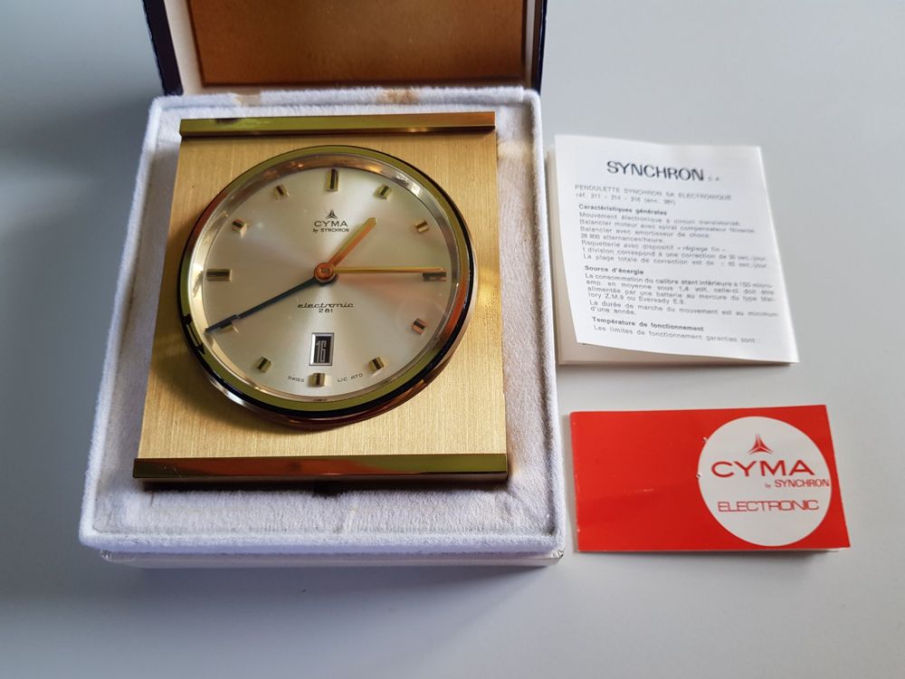 Horloge de table, vintage, Cyma by synchron, electronic 281 (Gebraucht) in Echandens für CHF 75 ...