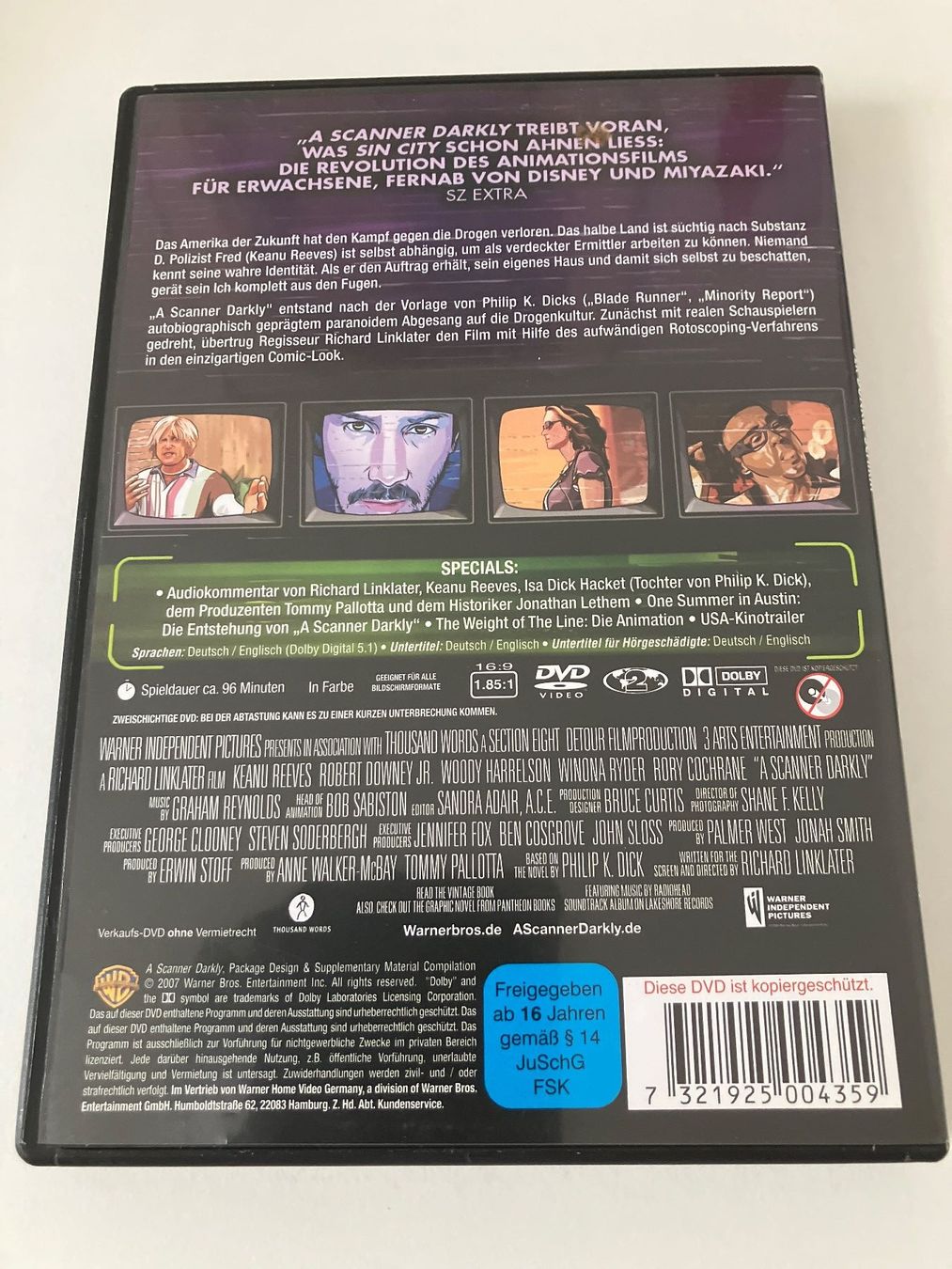 A Scanner Darkly (DVD) Reeves, Downey Jr., Harrelson, Ryder (Gebraucht ...