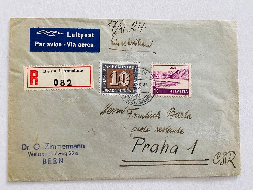 1945 Flugpost mit PAX Destination PRAG sehr selten angeboten (Gebraucht) in Müswangen für CHF 35 ...