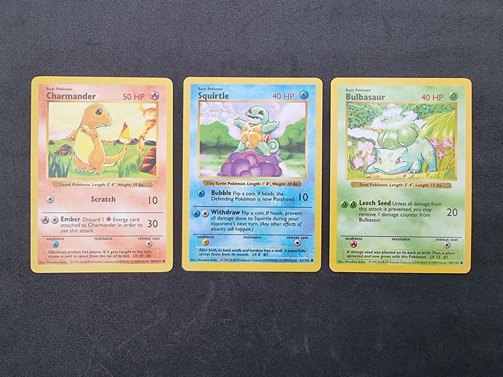 Pokemon Starter Trio Base Set Shadowless ab 1.- | Kaufen auf Ricardo