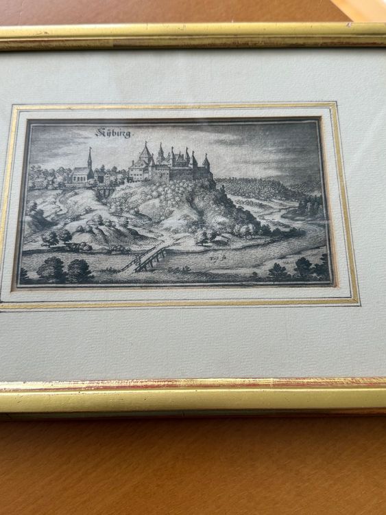 Kyburg, Stich Merian von 1642, Top im Rahmen, Kupferstich (Gebraucht ...