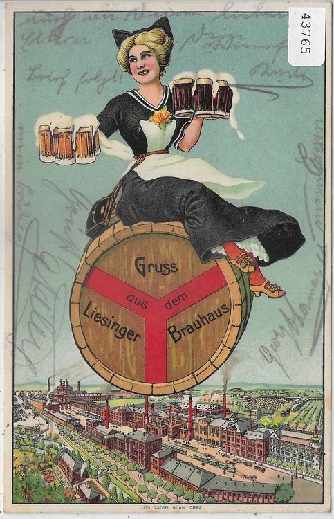 Gruss aus dem Liesinger Brauhaus - Bier - Litho (Gebraucht) in Ettingen ...