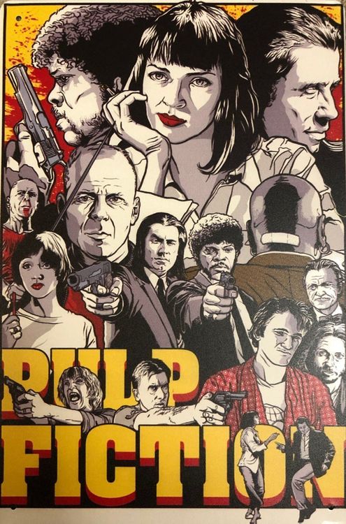 Filmplakat Blechschild Pulp Fiction Sign Travolta Tarantino (Neu und ...