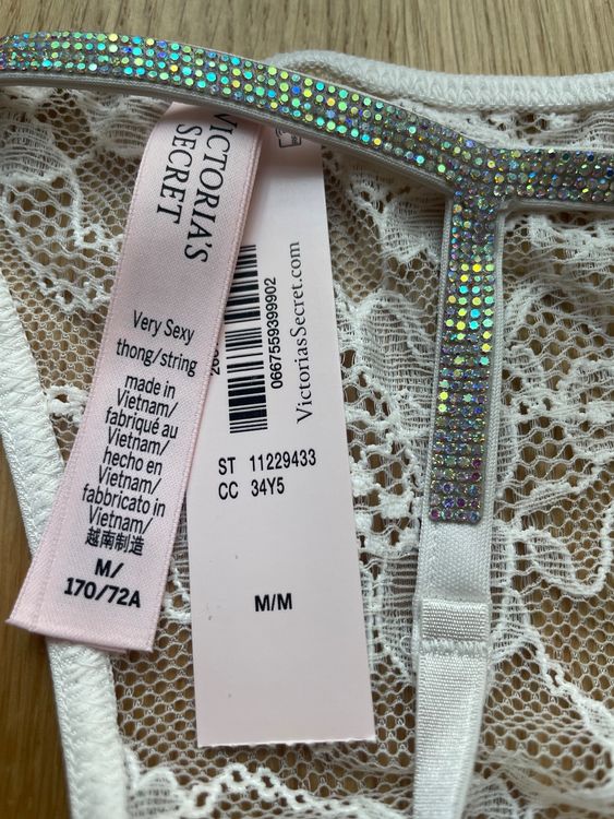Victoria’s Secret Shine Strap Lace V-String Thong M NEW (Neu und ...
