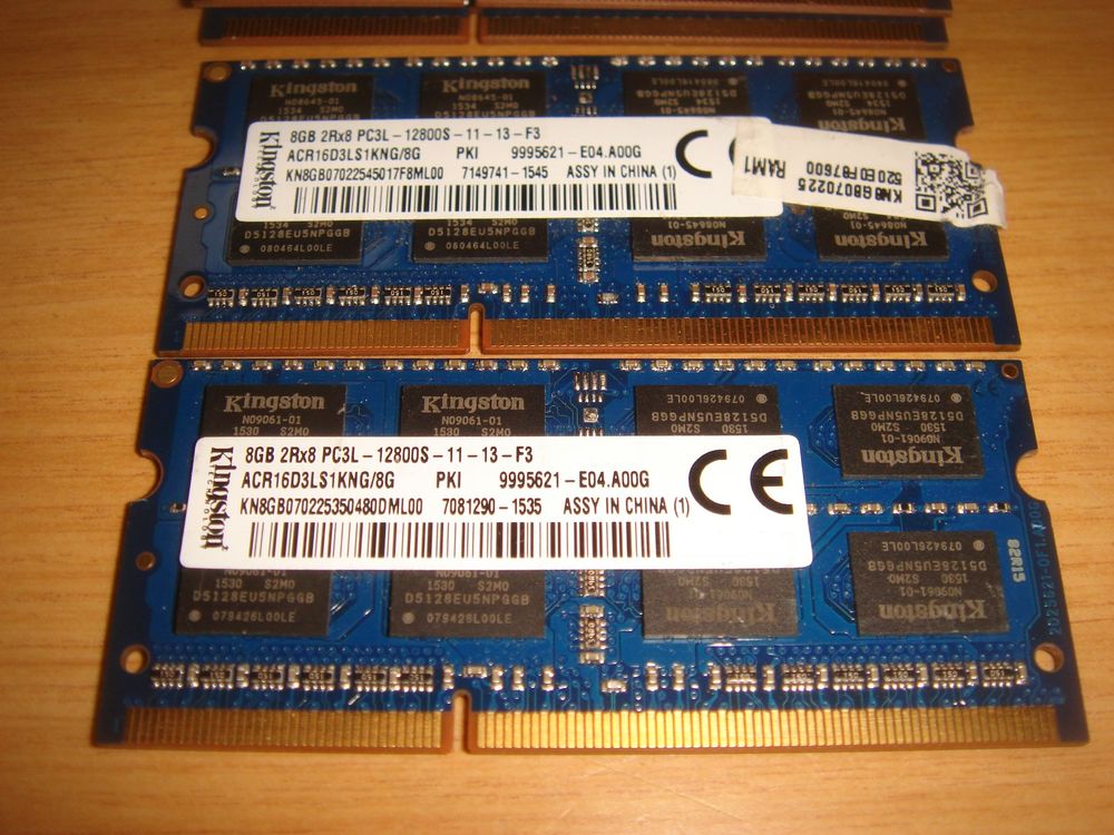 2 stück 8gb ddr3 PC3L 12800 (1600) RAM für Laptop. (Gebraucht) in St ...
