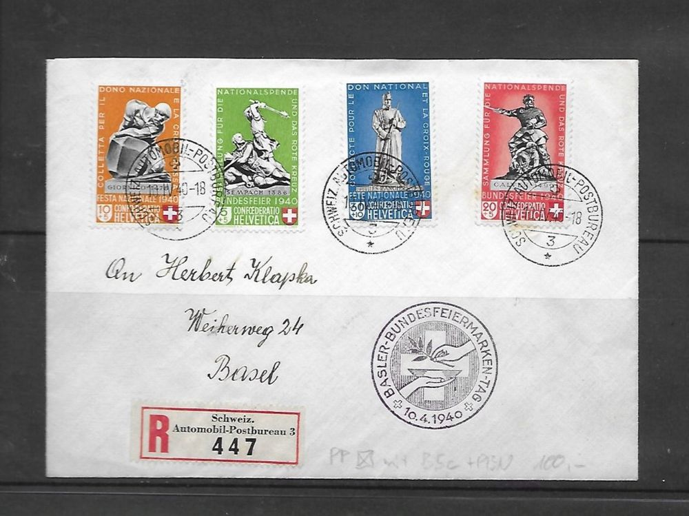 PP Beleg 1940 1.8 Stempelung mit B5c Kat: CHF 100.- | Kaufen auf Ricardo