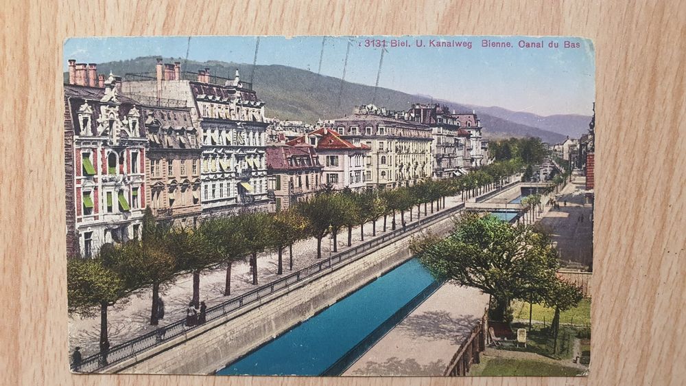 AK Biel Bienne BE, Unterer Kanalweg, Quai du Bas, gel. 1930 (Gebraucht) in Rheinfelden für CHF 5 ...