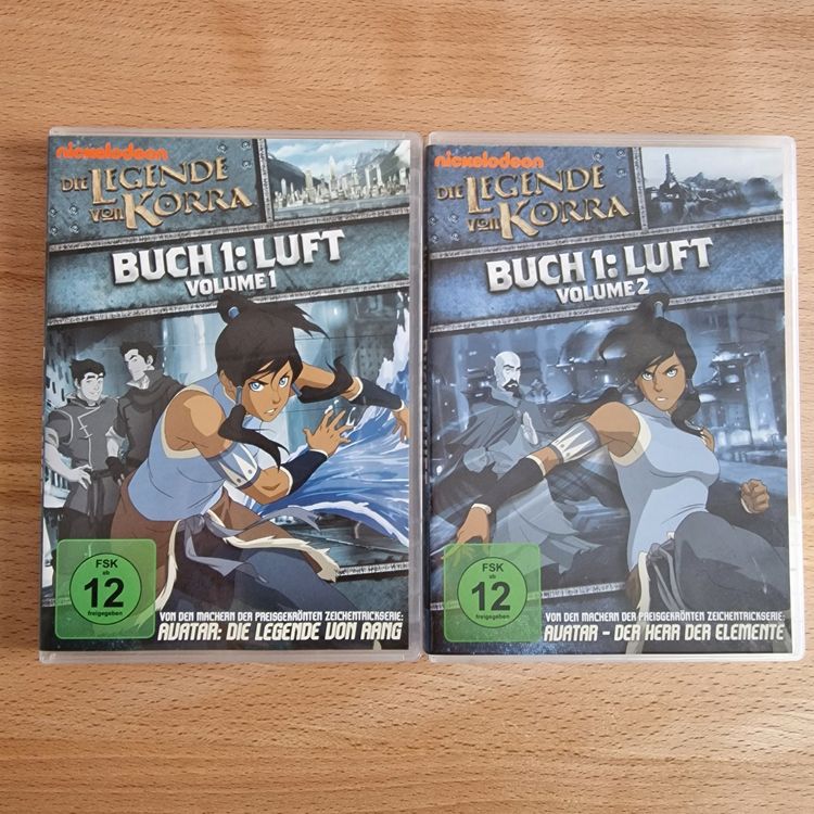 Die Legende von Korra, Buch 1: Luft, Vol 1 + 2, DVD's (Gebraucht) in Schwarzenbach SG für CHF 2. ...