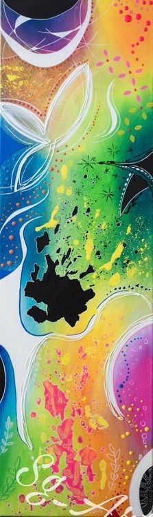 Acrylbild abstrakt Floral Unikat bunt (Neu (gemäss Beschreibung)) in Rheinau für CHF 120 – mit ...